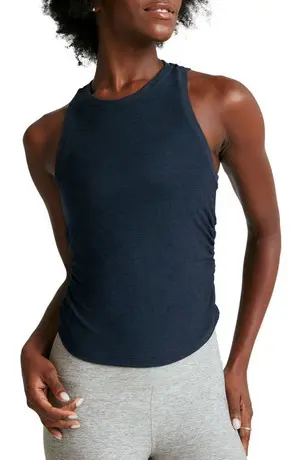 Beyond Yoga Featherweight Ruched Tank Top - Nocturnal Navy
