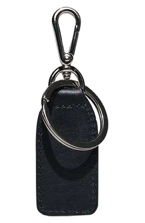 Lié Studio The Gaby Leather Tag Key Ring - Solid Black