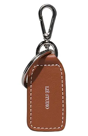 Lié Studio The Gaby Leather Tag Key Ring Toffee Brown