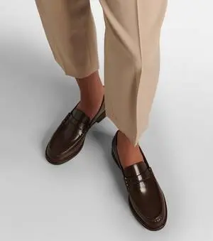 Brunello Cucinelli Monili Leather Loafers