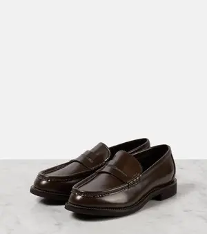 Brunello Cucinelli Monili Leather Loafers