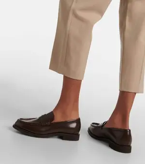 Brunello Cucinelli Monili Leather Loafers