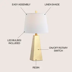JONATHAN Y Owen Contemporary Resin Led Table Lamp