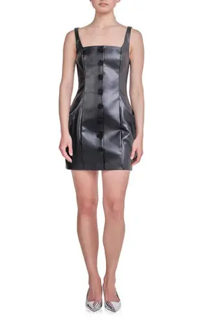 Endless Rose Faux Leather Mini Dress