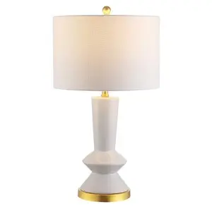 JONATHAN Y Ziggy Ceramic/iron Contemporary Glam Led Table Lamp White/brass Gold