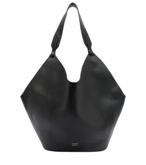Khaite Lotus Medium Leather Tote Bag - Black