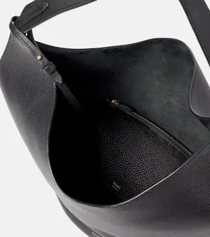 Khaite Lotus Medium Leather Tote Bag - Black
