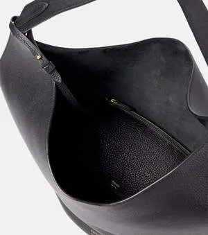 Khaite Lotus Medium Leather Tote Bag - Black