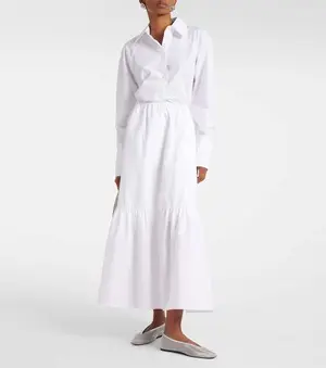 PATOU Tiered Cotton Maxi Skirt
