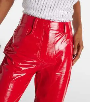 Norma Kamali Faux Leather Bootcut Trousers