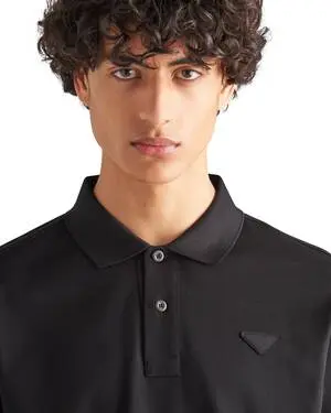 Prada Piqué Polo Shirt - Black