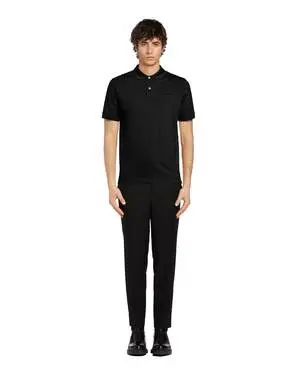 Prada Piqué Polo Shirt - Black