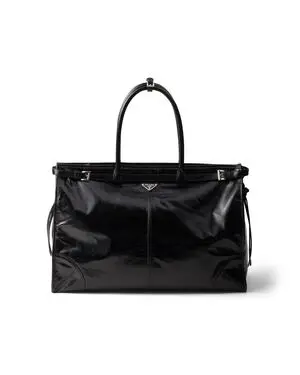 Prada Leather Tote Bag - Black