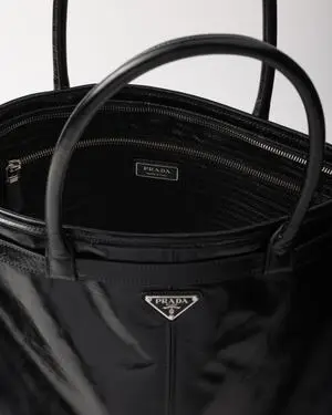 Prada Leather Tote Bag - Black