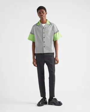 Prada Short-sleeved Cotton Shirt - Steel Gray