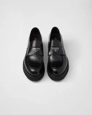 Prada Brushed Leather Loafers