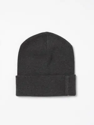 Brunello Cucinelli Ribbed Beanie Charcoal