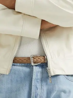 Brunello Cucinelli Braided Belt - White