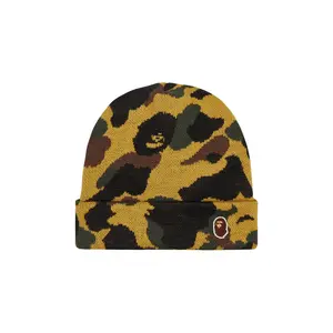 A BATHING APE 1st Camo Knit Beanie - Yellow