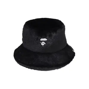 A BATHING APE One Point Fur Bucket Hat - Black