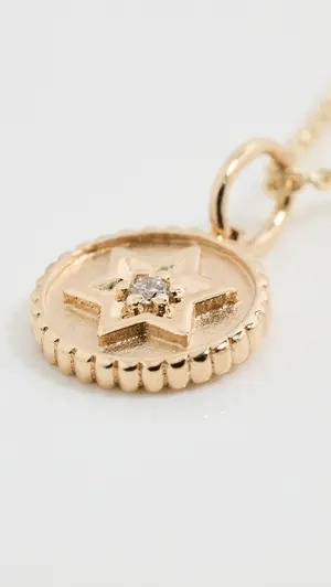 SYDNEY EVAN 14k Yellow Baby Star Of David Diamond Charm Necklace