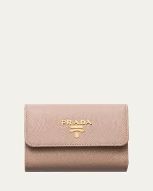 Prada Trifold Leather Wallet Cipria