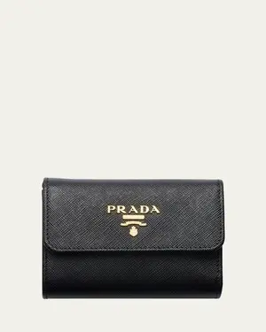 Prada Trifold Leather Wallet F0002 Nero