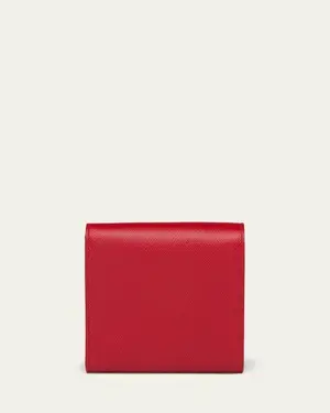 Prada Trifold Leather Wallet - Fuoco