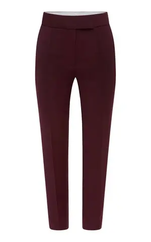 Alex Perry Cropped Wool Straight-leg Pants - Burgundy