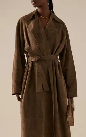 Magda Butrym Belted Suede Coat