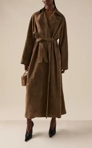 Magda Butrym Belted Suede Coat