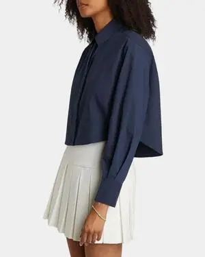 Simkhai SIMKHAI Renata Cropped Shirt Midnight
