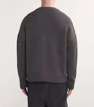 Ami Wool-blend Logo Cardigan