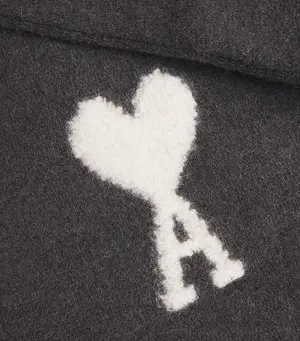 Ami Wool-blend Logo Cardigan