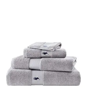 Ralph Lauren Polo Player Guest Towel - Silver