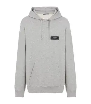 Balmain Cotton Logo Patch Hoodie