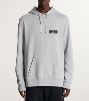 Balmain Cotton Logo Patch Hoodie