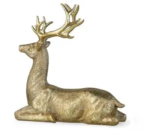 GLITZHOME 11' Resin Christmas Sitting Reindeertable Decor - One-color