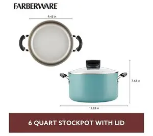 FARBERWARE Smart Control Nonstick Covered Stock Pot 6qt