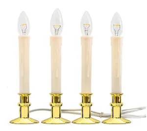 CELESTIAL LIGHTS Set Of 4 Plug In Led Window Hu Gger Candles - One-color