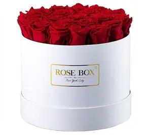 ROSE BOX NYC Rose Box Preserved Roses Medium White Box