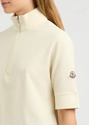 Moncler Half-zip Piqué T-shirt - Ivory