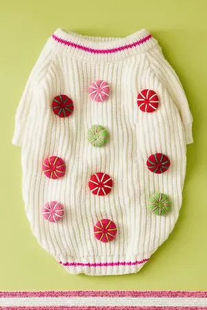 Anthropologie 3d Motif Pet Sweater