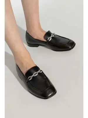 JIMMY CHOO Tilda Leather Loafers - Black