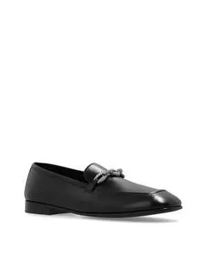 JIMMY CHOO Tilda Leather Loafers - Black