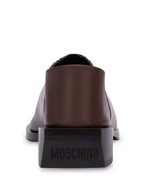 Moschino Scallop-edge Leather Loafers - Brown