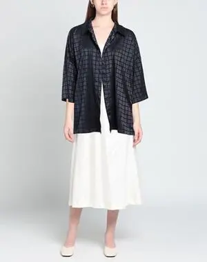 RRD Jacquard Satin Oversized Shirt - Navy