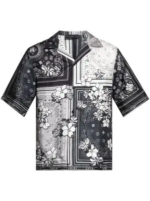Amiri Floral-print Silk Shirt - Black