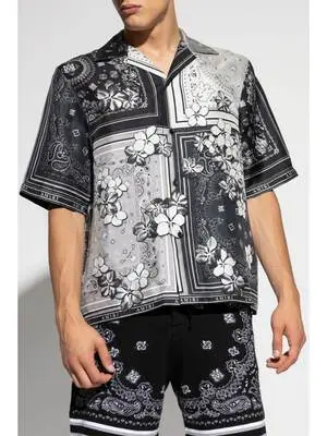Amiri Floral-print Silk Shirt - Black