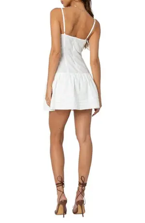 EDIKTED Lacy Linen Blend Minidress